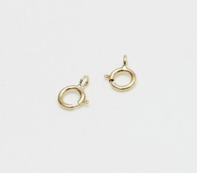 2 PCS 14K SOLID YELLOW SPRING CLASP LOCK 5.0 MM ( OPEN JUMP RING ) | eBay