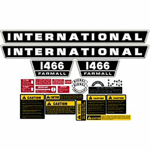 Complete Hood Panel Warning Decal Set for IH International Farmall 1466 ...
