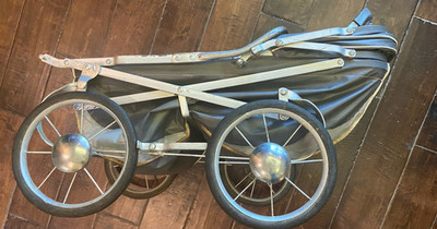 Baby Doll Buggy Stroller Bed Carriage Metal & Material VTG | eBay