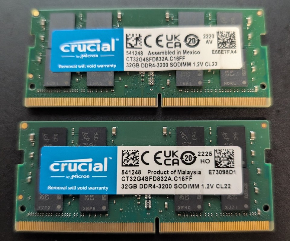Crucial 64GB (2x 32GB modules) DDR4 3200mHz Laptop RAM | eBay
