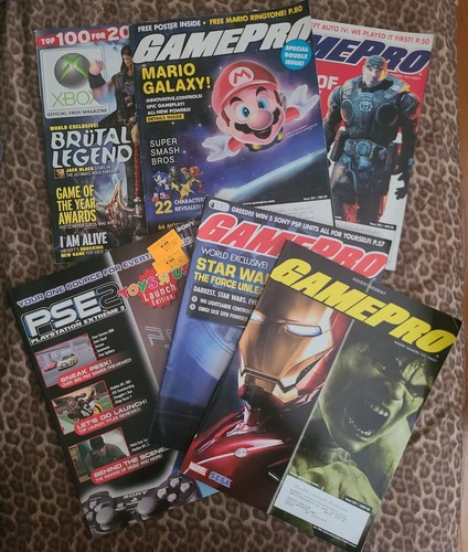 Lot of 6 Gaming Magazines 2007-2009 GamePro, PS2, Xbox - Mario, Star ...