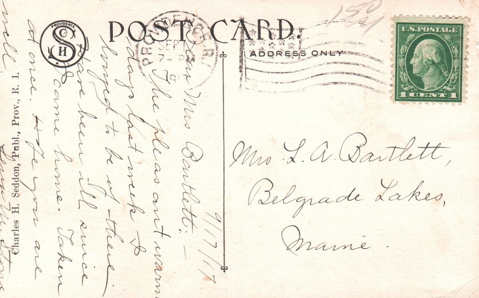 Postcard RI Providence Angell and Hope Streets Posted 1917 Vintage PC ...
