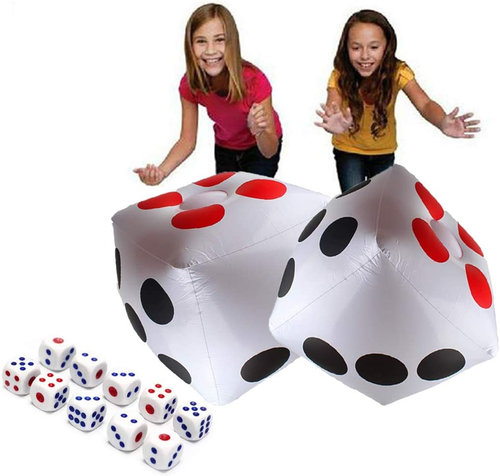 13" Jumbo Inflatable Dice, 2Pack Outdoor Fun Giant Inflatable Dice Set ...