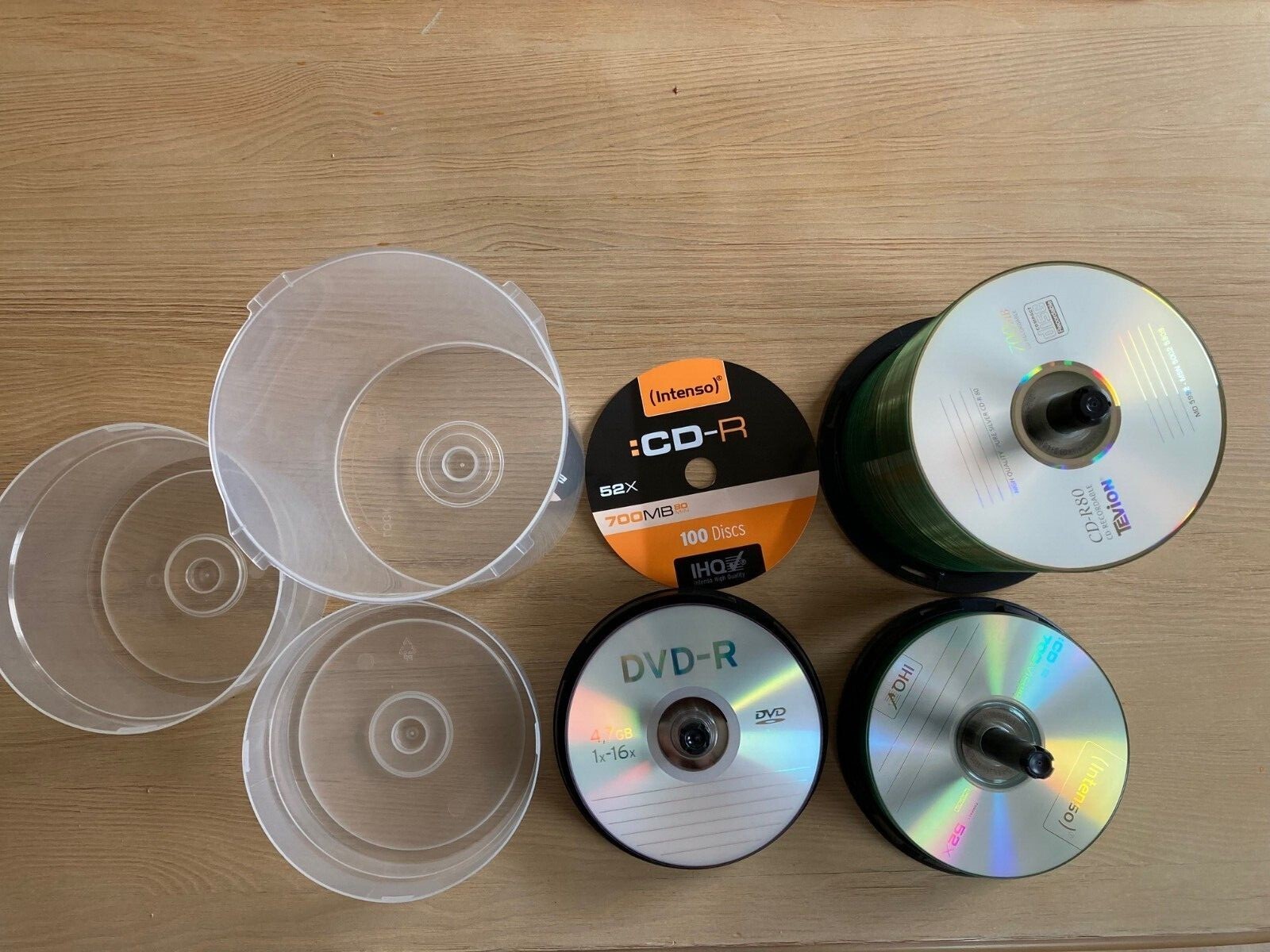 100 cd Rohlinge 700mb, Tevion + 20 cd 700mb Rohlinge Intenso, +18 DVD-R ...