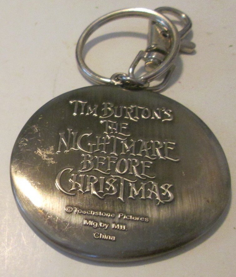 Tim Burton NIGHTMARE BEFORE CHRISTMAS Jack face metal keyring key chain ...