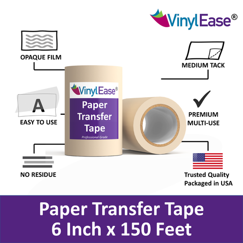 Vinyl Ease 12 inch feet roll of Paper Transfer Tape with a Medium Tack ...