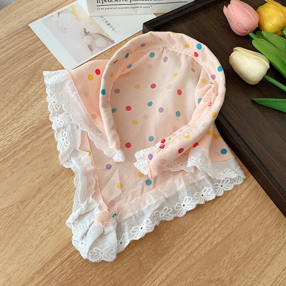 Triangle Hair Scarf Headband Polka-dot Cherry Scrunchies Hair Hoop Hair ...