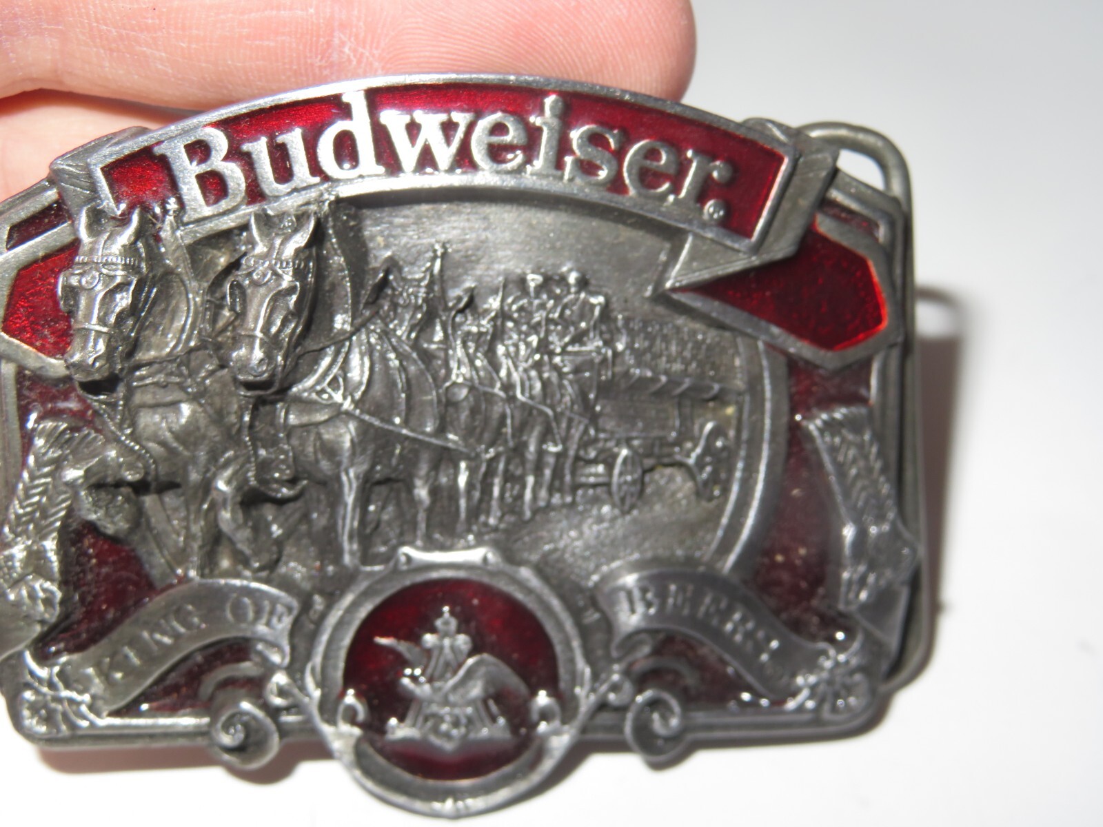Vintage Budweiser Beer Anheiser Busch belt buckle Cly… - Gem