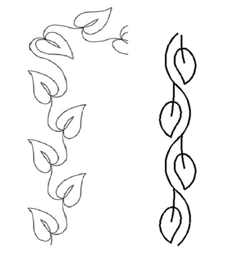 2 Quilting Stencils Ivy Leaf 3" & Leaves Border 1.5" Quilt Pattern ...