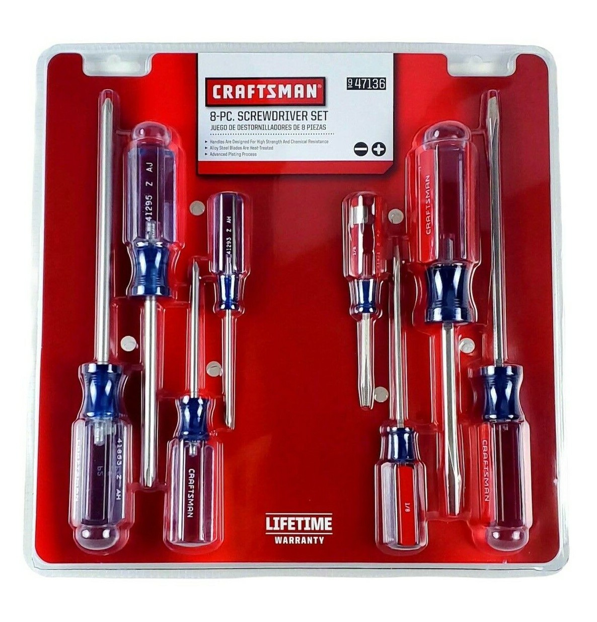 Craftsman Screwdriver Set 8 Piece Slotted Flat Phillips Different Sizes ...