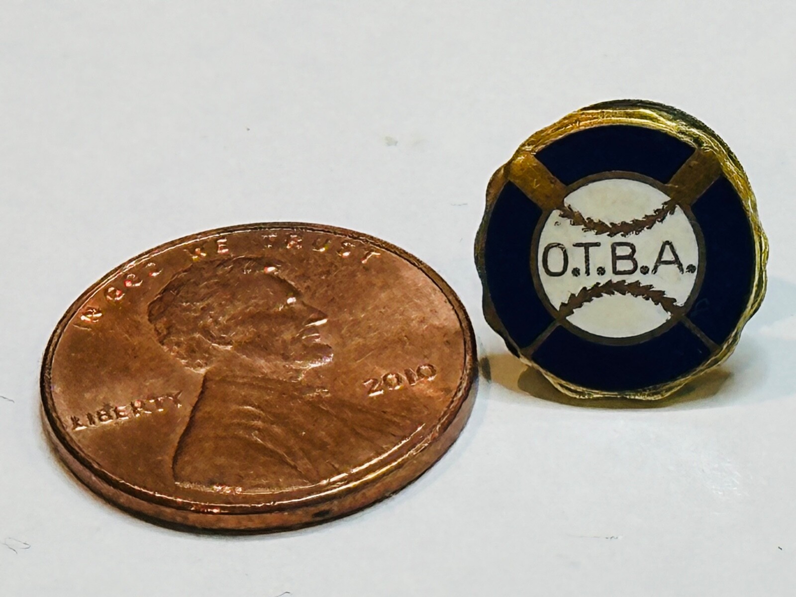 Vintage O.T.B.A. Old Time Baseball Association Service Award Screw Pin ...