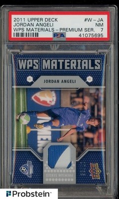 2011 Upper Deck WPS Materials Jordan Angeli GU 2-Color Patch /35 PSA 7 ...