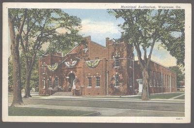 Postcard WAYCROSS Georgia/GA Municipal Auditorium view 1930's | eBay