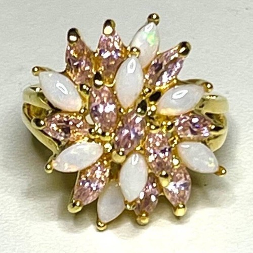 ROSS SIMONS Ring Simulated Opal Ring size 4.75 14K Gold / 925 Jewelry ...