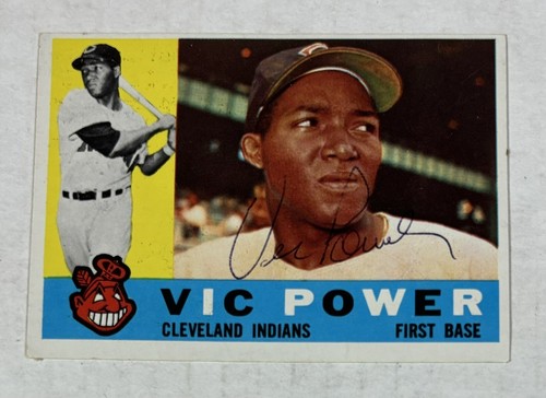 1960 Topps VIC POWER EX SIGNED AUTO AUTOGRAPHED Baseball card #75 ...