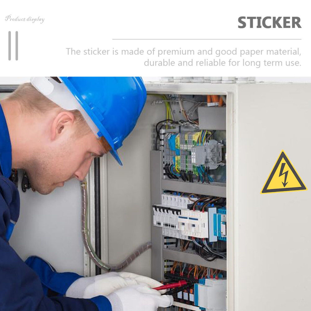 20 Electric Shock Warning Stickers for Equipment - Vinyl Hazard Labels ...