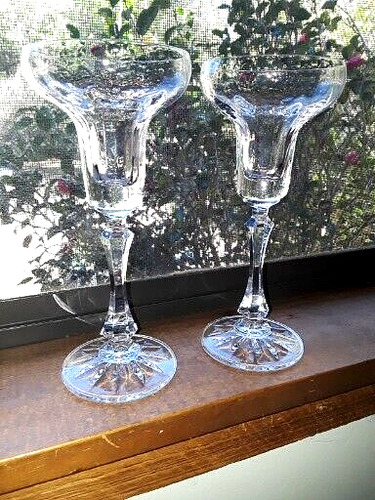 2 Vintage Towle Ardmore 24% lead crystal Blown Glass/cut foot Tall ...