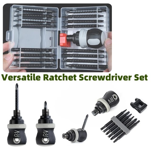34 In 1 Ratchet Screwdriver Set with Interchangeable Bit and Flexible ...