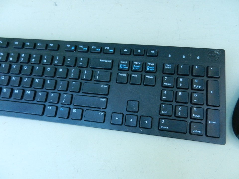 Genuine Dell Slim Wireless Keyboard WK636P & Mouse Black Combo NO ...
