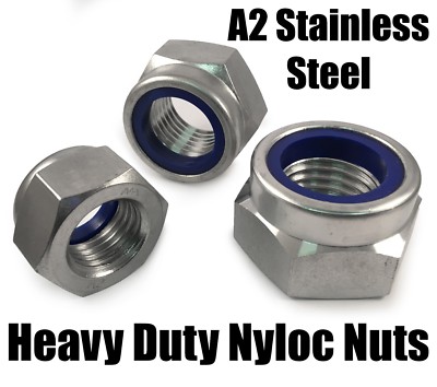 A2 Stainless Steel Large Heavy Duty Nyloc Self Lock Nuts M22 M24 M27 ...