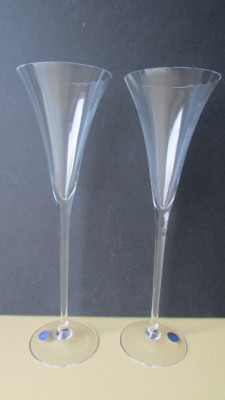 BOHEMIAN CRYSTAL CHAMPAGNE FLUTES SHAPE OF BELL SET OF TWO | eBay