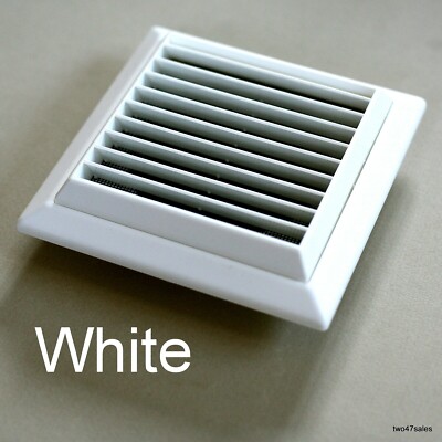 External WHITE Vent Grille Wall Ventilation Extractor Cover Outlet ...