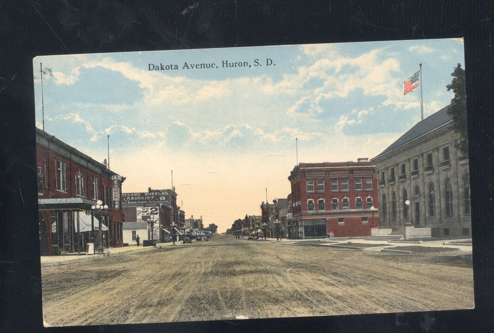 HURON SOUTH DAKOTA SD DOWNTOWN DAKOTA STREET SCENE VINTAGE POSTCARD SD ...