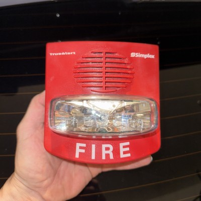 Simplex Fire Alarm Horn Strobe Wall Red | eBay