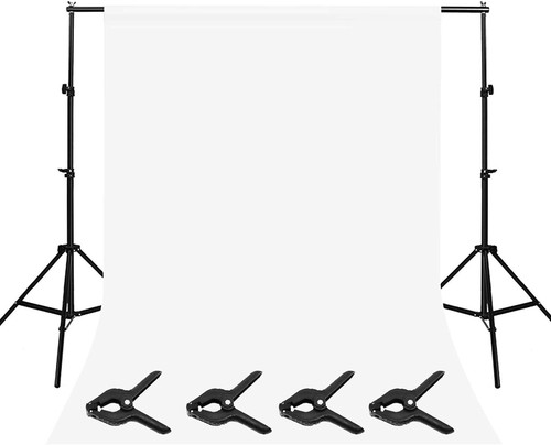 White Backdrop w/ Stand with stand6x9 feet 1.8mx2.8m White Cloth Non ...