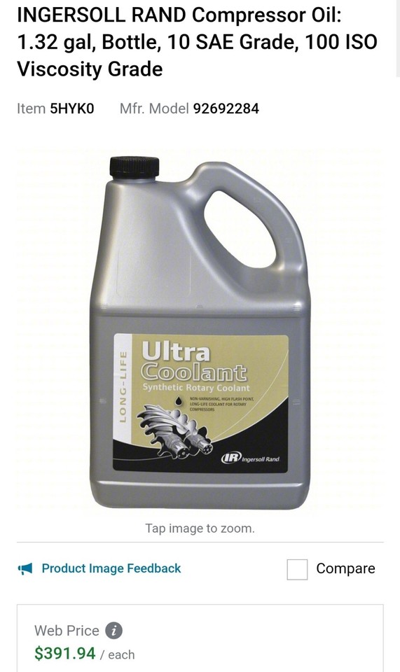 New! Ingersoll Rand Ultra Coolant 5 Litres 92692284. | eBay