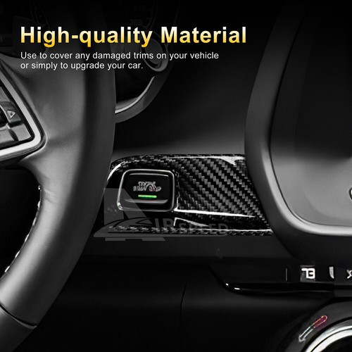 REAL HARD Carbon Fiber Start Stop Button Frame Panel Cover For Camaro ...