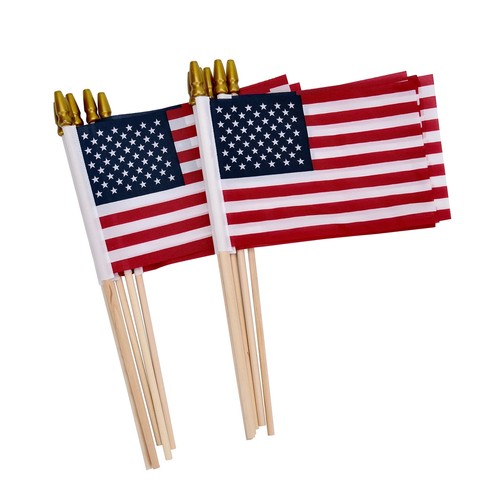 12 Pack 4x6 Inch American Hand Held Stick Flags for Patriotic D cor | eBay