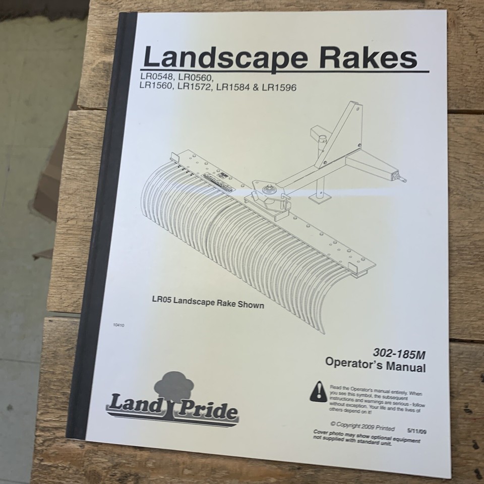 LandPride LR0548 LR0560 LR1560 LR1572 Landscape Rake Operator's Manual ...
