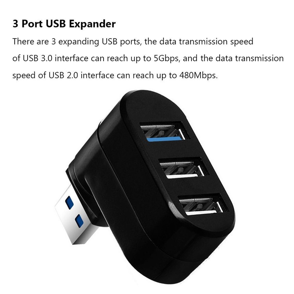 High Speed Data Transfer 3 Ports Adapter USB 3.0 Hub Splitter Box For ...