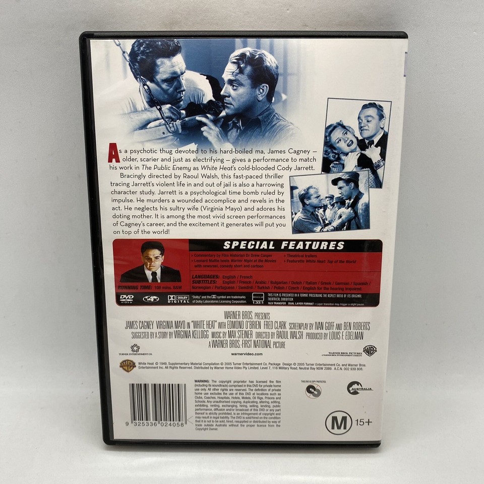 White Heat DVD R4 PAL Free Tracked Postage James Cagney Virginia Mayo ...