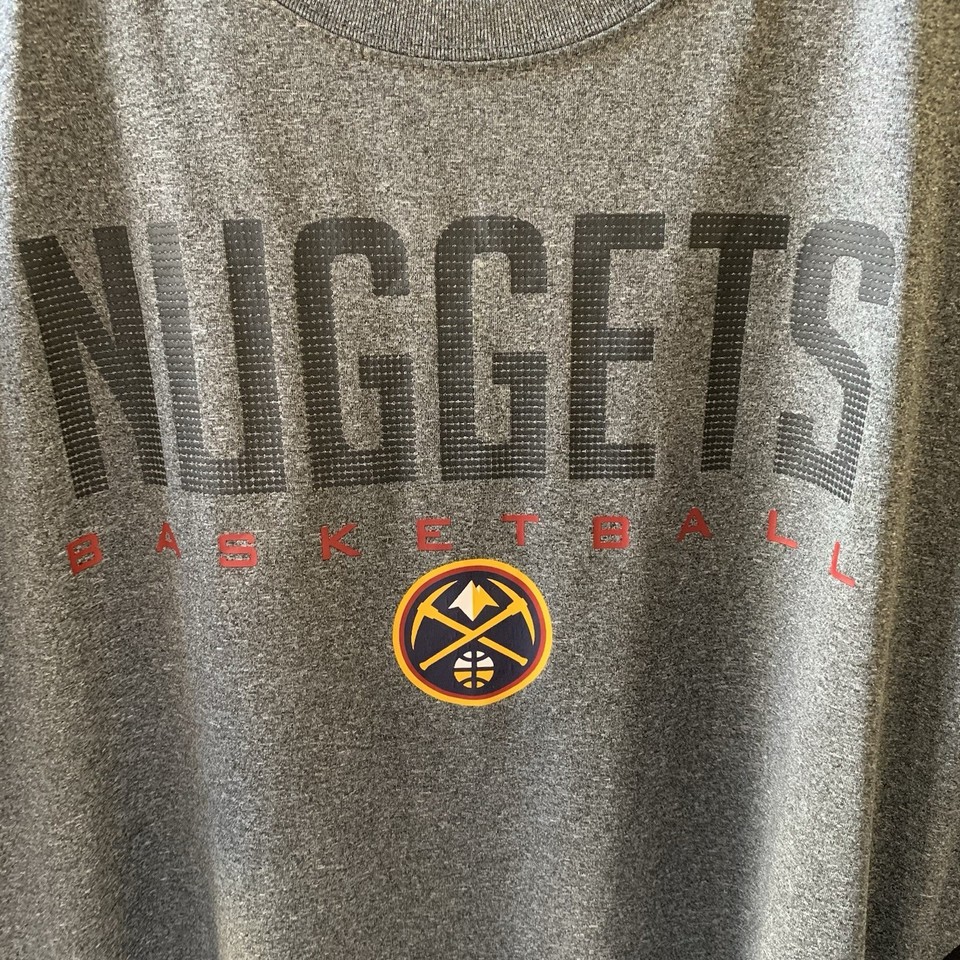 Denver Nuggets Basketball Logo Mens Grey Short Sleeve Tee Shirt Size ...