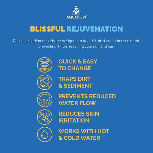AquaBliss Shower Filter Sediment Pads - Protect your Skin & Hair from ...