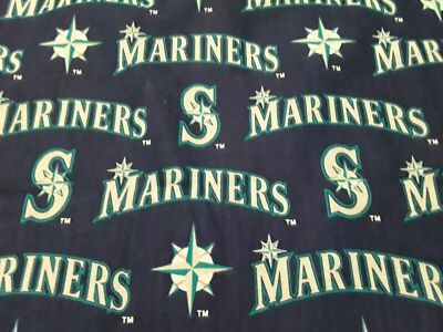 MLB SEATTLE MARINERS COTTON HALF YARD 18"x58" Compass | eBay