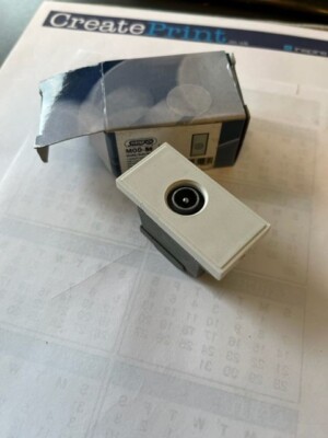 MOD17 White Coaxial/Aerial Socket Female Isolated Faraday Cage EURO ...