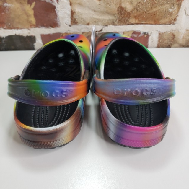 Crocs Classic Solarized Clog Black Tye Die Multicolor Womens Sz 6 / ...