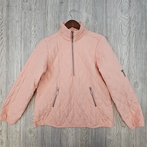 Sundance Quilted 1/4 Zip Jacket Women's Small Pink Lightweight Casual ...