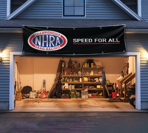 NHRA Drag Racing 2x8 ft Banner Hot Rod Speed For All Man Cave Garage ...