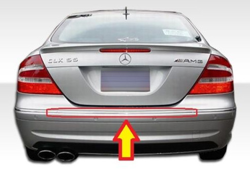 MERCEDES CLK W209 AMG REAR BUMPER CHROME TRIM CENTER A2098850021 03-08 ...