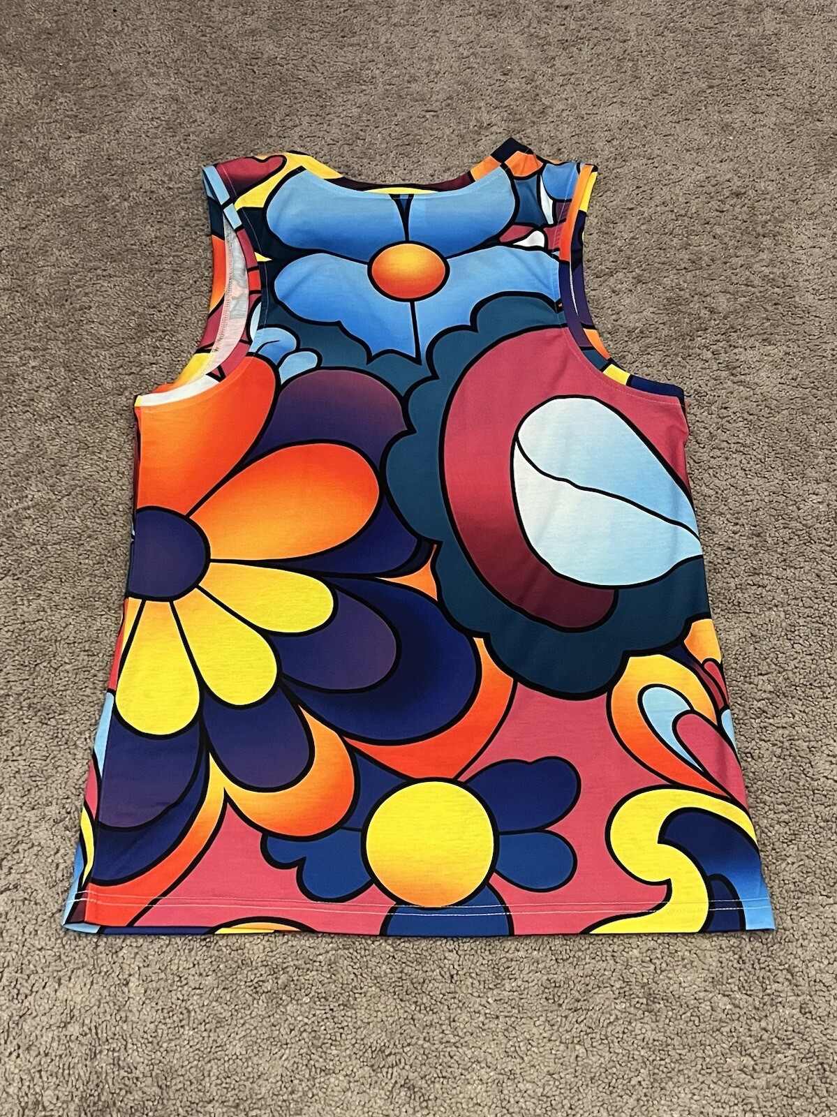 Toni Craft Mens Tank Top Small Flower Festival psychedelic | eBay