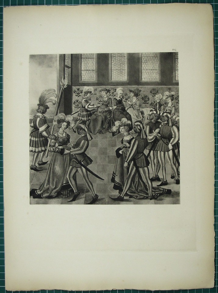 ANTIQUE PRINT MEDIEVAL KNIGHTS JOUSTING FREYDAL MAXIMILIAN I TOURNAMENT ...