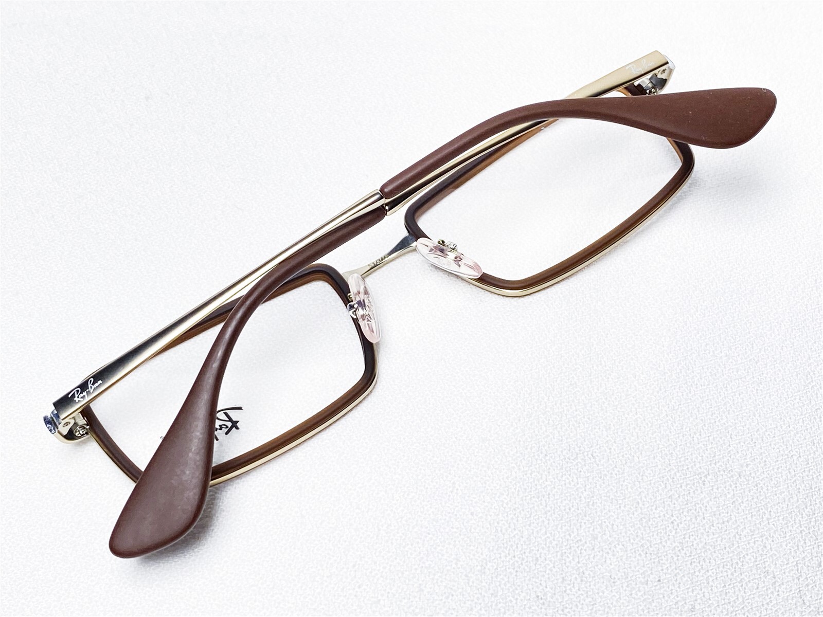 NEW Ray Ban RB6337 2858 Mens Rubber Brown Rectangle Eyeglasses Frames ...