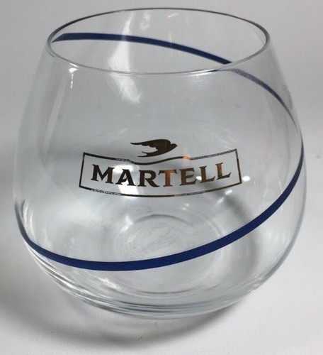 Stemless MARTELL COGNAC Crystal GLASS Balloon SNIFTER Roly Poly Rastal ...