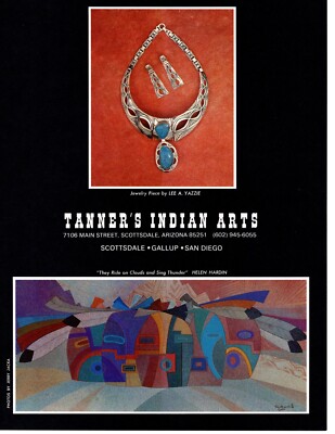 1977 YAZZIE JEWELRY / HELEN HARDIN ART ADVERTISING TANNERS INDIAN ART ...