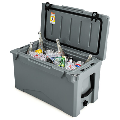 50 QT Rotomolded Cooler Convenient Handles Ice Retention for 5-7 Days ...