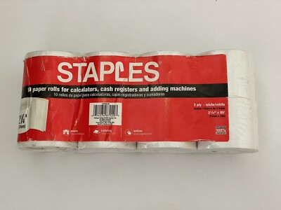 Staples 2 1/4 x 85, 8 Paper Rolls Calculates, Cash Registers and Adding ...